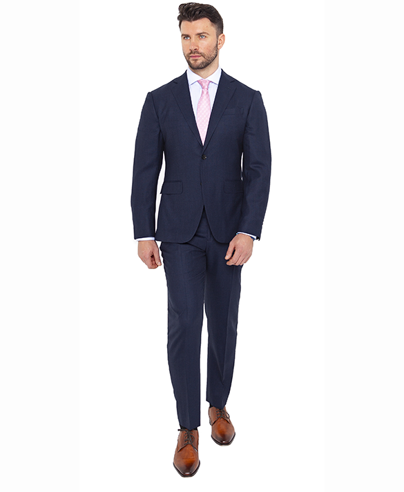 Enzo Custom | 100% Wool Blue Pattern Suit